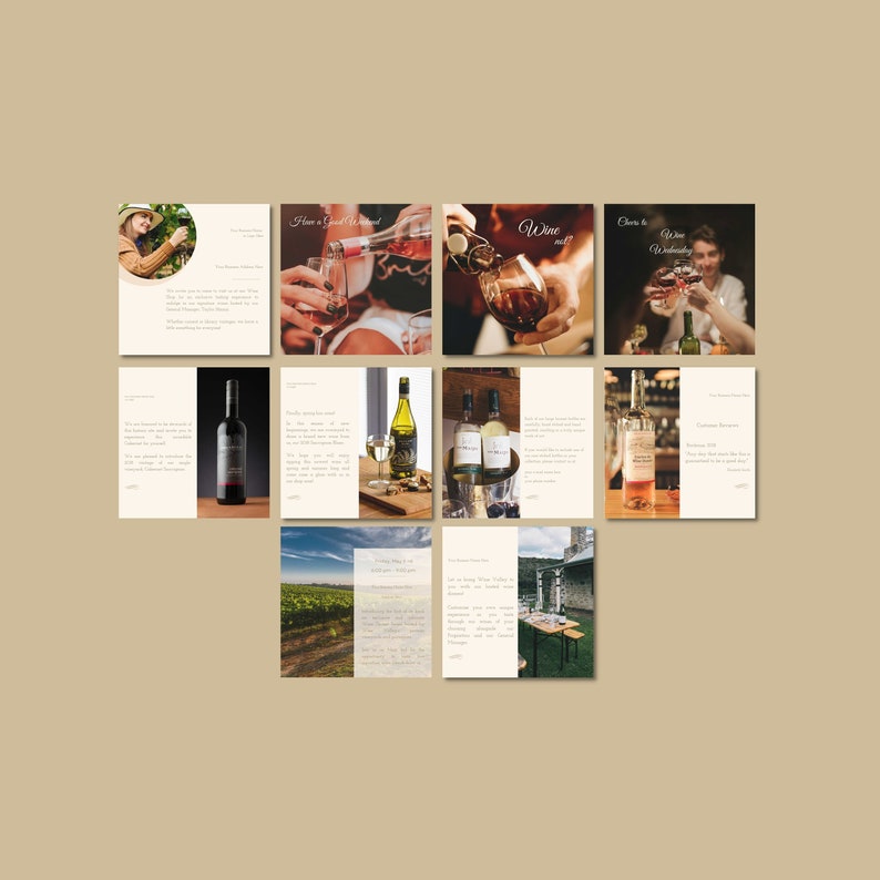 Wine Instagram Bundle Kit | Wine Instagram Templates | Wine Business ...