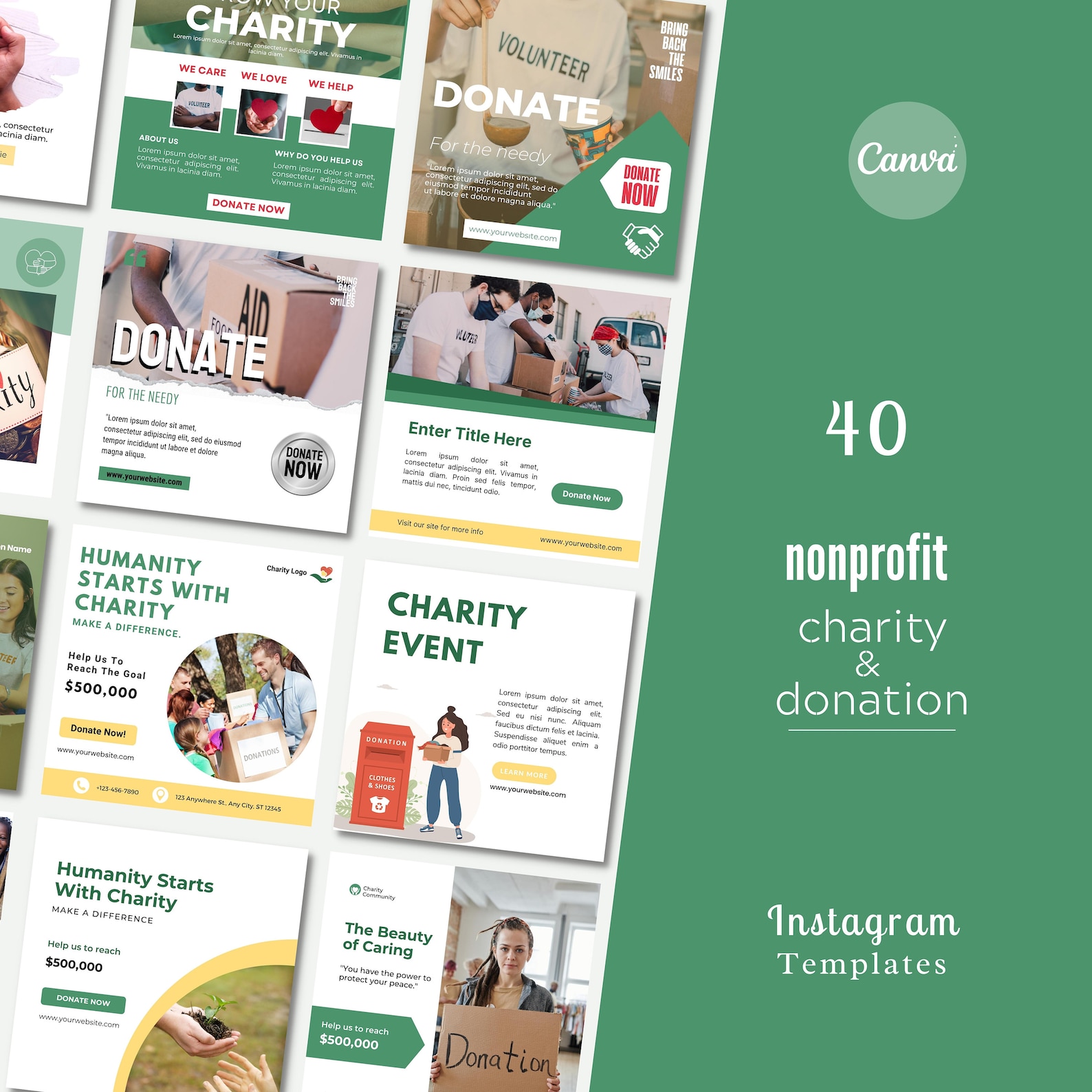 Charity & Donation Instagram Post Templates | Giving Tuesday Templates ...