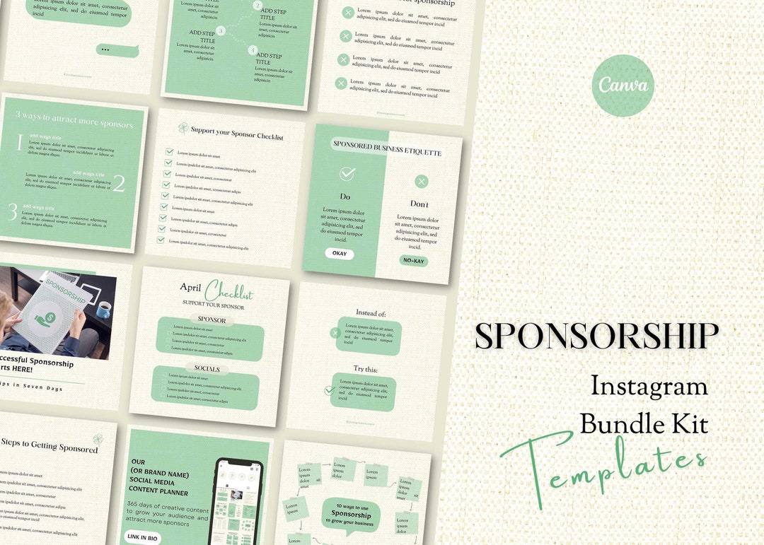 SPONSORSHIP Instagram Bundle Kit | Sponsorship Instagram Templates ...