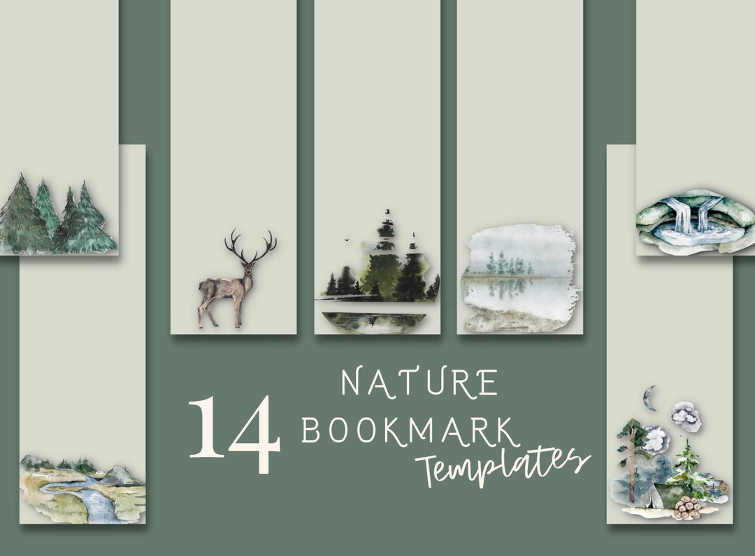 Nature Bookmark Templates | Printable Bookmark Templates | Editable ...