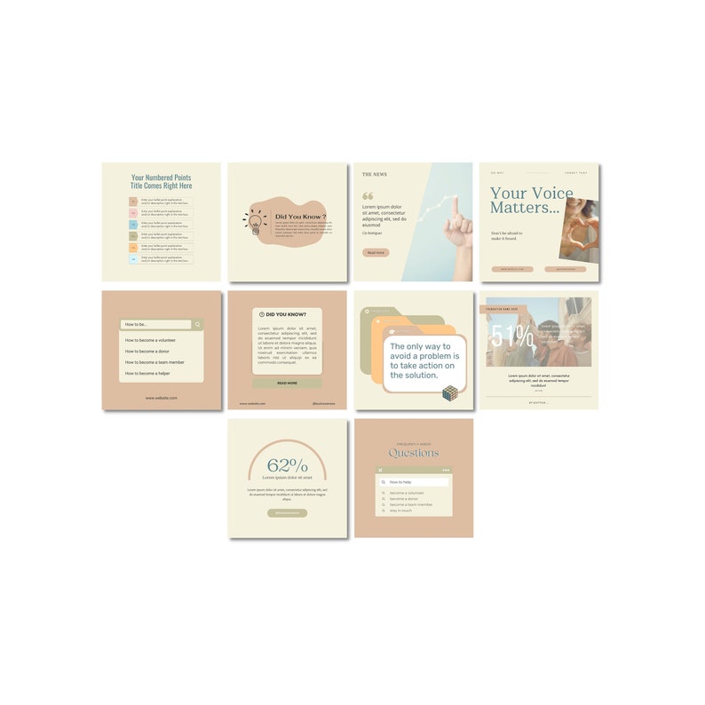 Nonprofit Instagram Templates | 70 Post & Story Layouts (PDF) - Etsy
