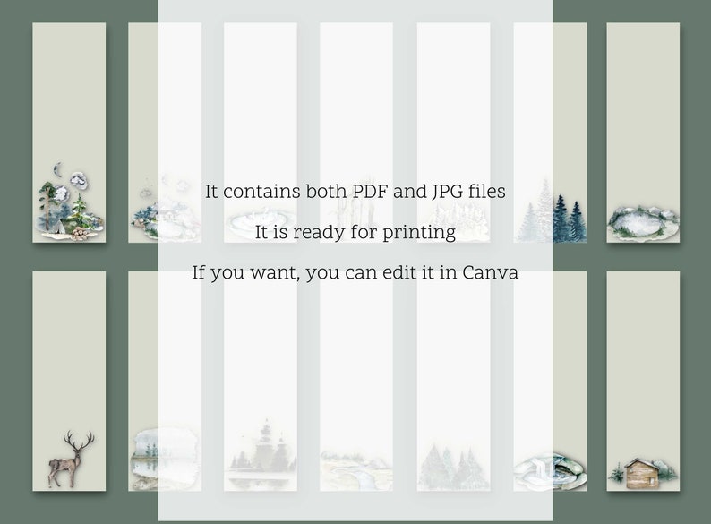 Nature Bookmark Templates | Printable Bookmark Templates | Editable ...