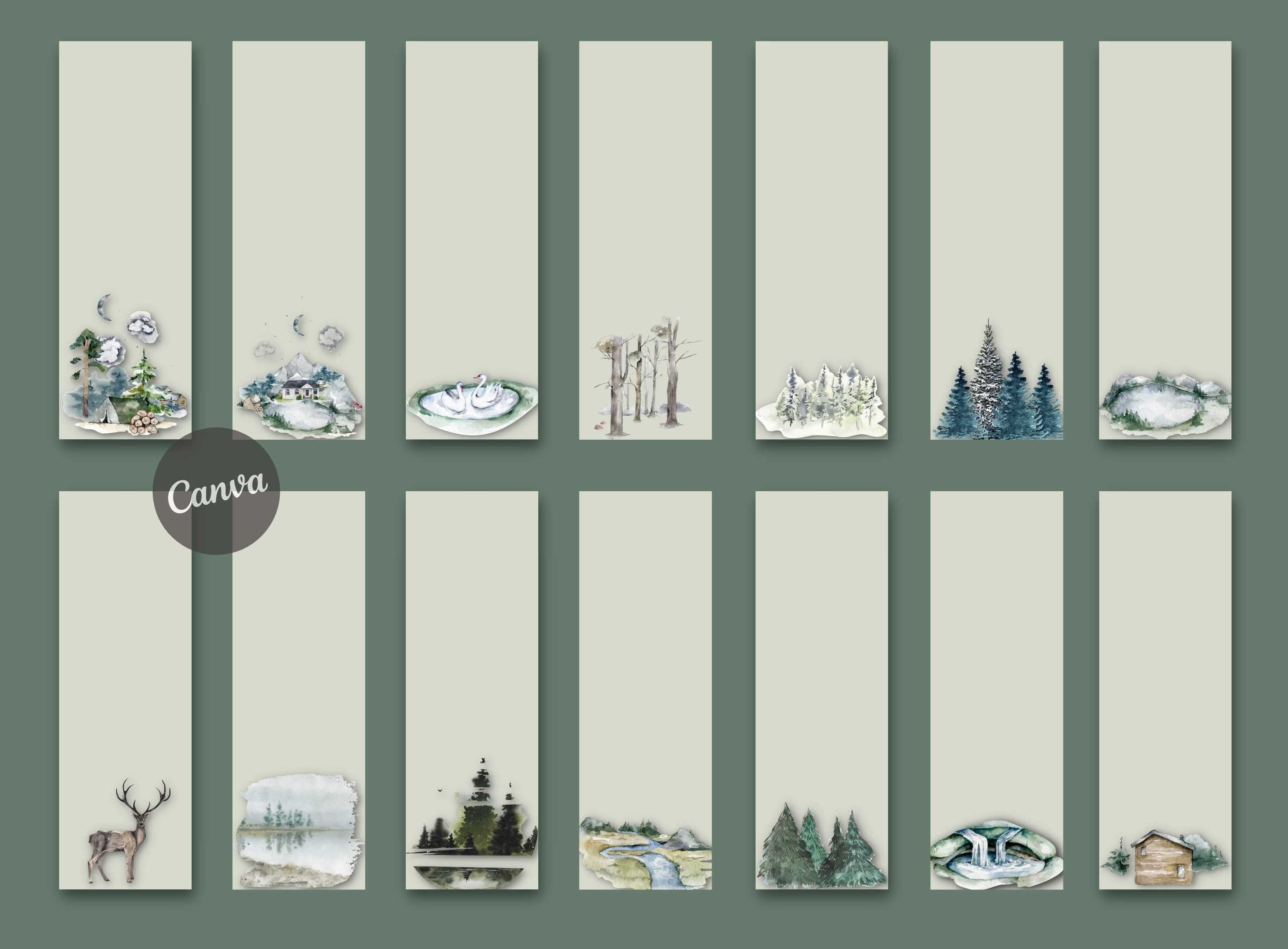 Nature Bookmark Templates | Printable Bookmark Templates | Editable ...