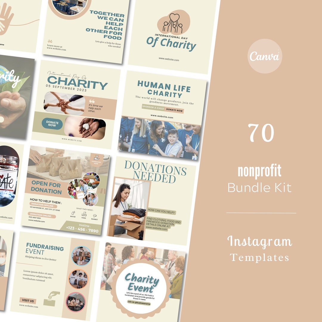 Nonprofit Instagram Templates | 70 Post & Story Layouts (PDF) - Etsy