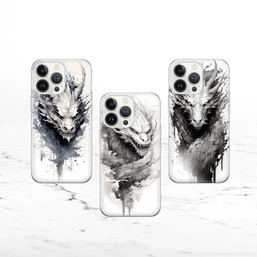 Ink Dragon Phone Case Dragon Tattoo Cover for iPhone 15 14 13 12 Pro 11 ...