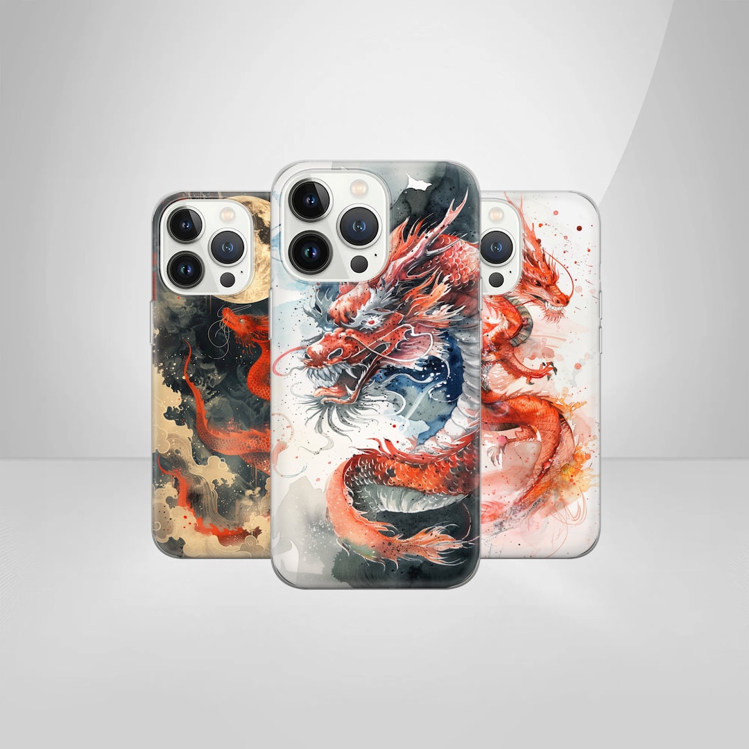 Chinese Dragon Phone Case Red Dragon Cover for iPhone 15pro, 14, 13, 12 ...