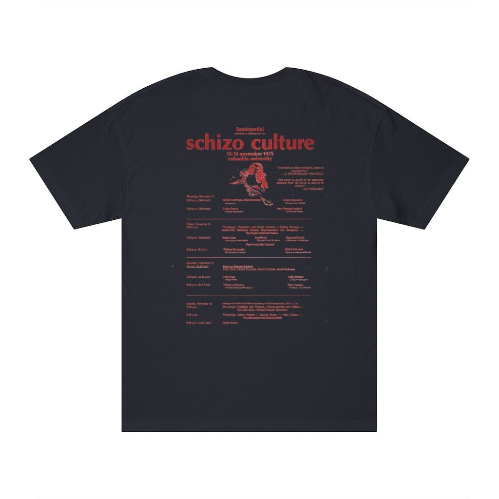Semiotexte Schizo Culture T Shirt W/ Foucault Guattari Deleuze Lyotard ...