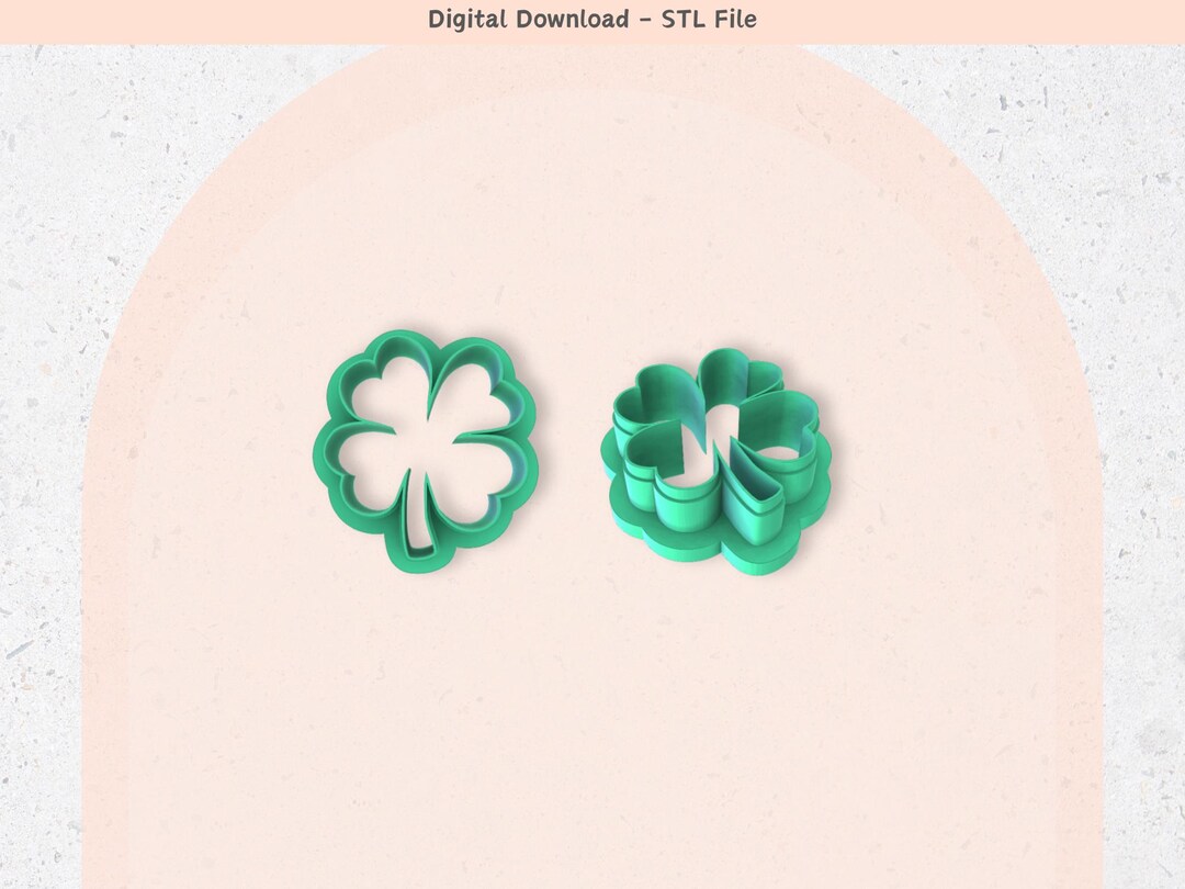 St. Patrick's Day Clover Clay Cutter STL File: Jewelry & Cookie Design ...