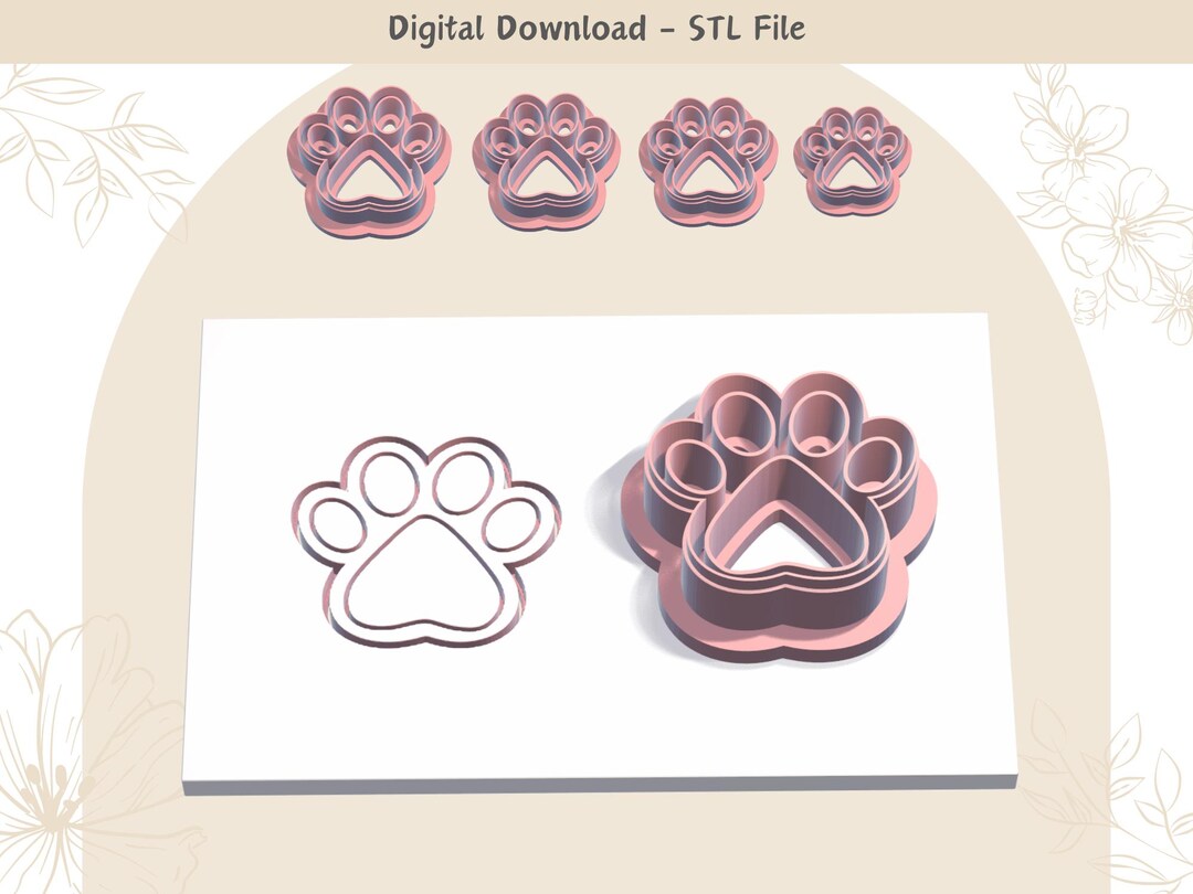 Dog Paw Clay Cutter for Polymer Clay | Digital STL File | Clay Tools ...