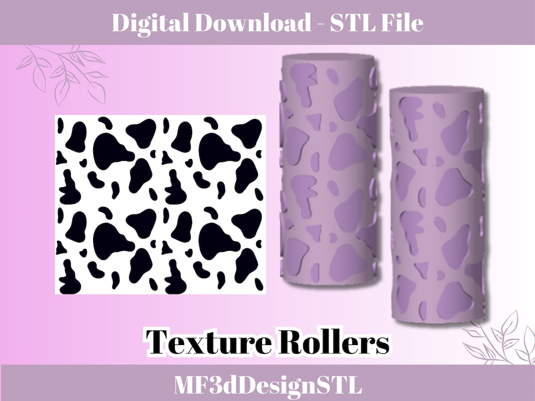 Cow Print Texture Roller Digital STL File for Polymer Clay | DIY ...