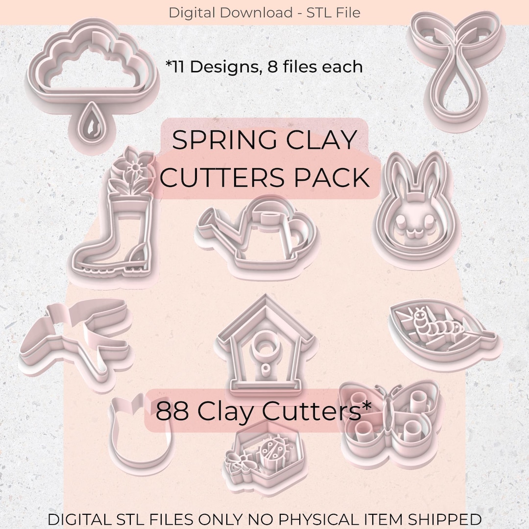11 Spring Clay Cutter STL Bundle • Floral, Garden, & Easter Designs ...