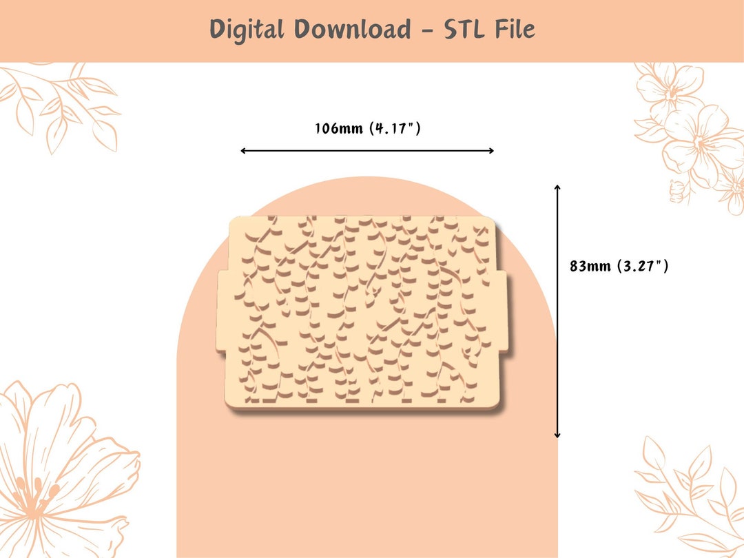 Vines Texture Mat: Clay Embossing Stamp STL File (digital Download) - Etsy