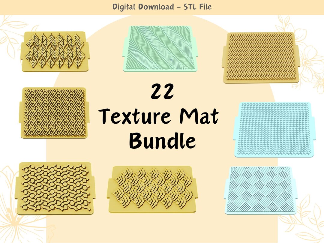 Texture Mat Bundle: Clay Embossing Stamp STL File (digital Download) - Etsy