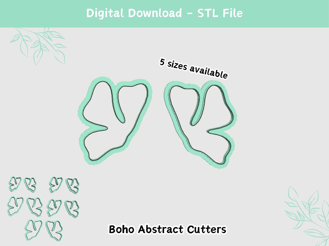 Boho Abstract Clay Cutter for Polymer Clay | Digital STL File | Clay ...