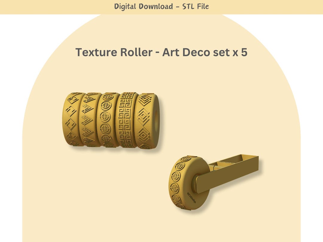 Art Deco Texture Roller STL Pack: 3D Printable Clay & Pottery Tools ...