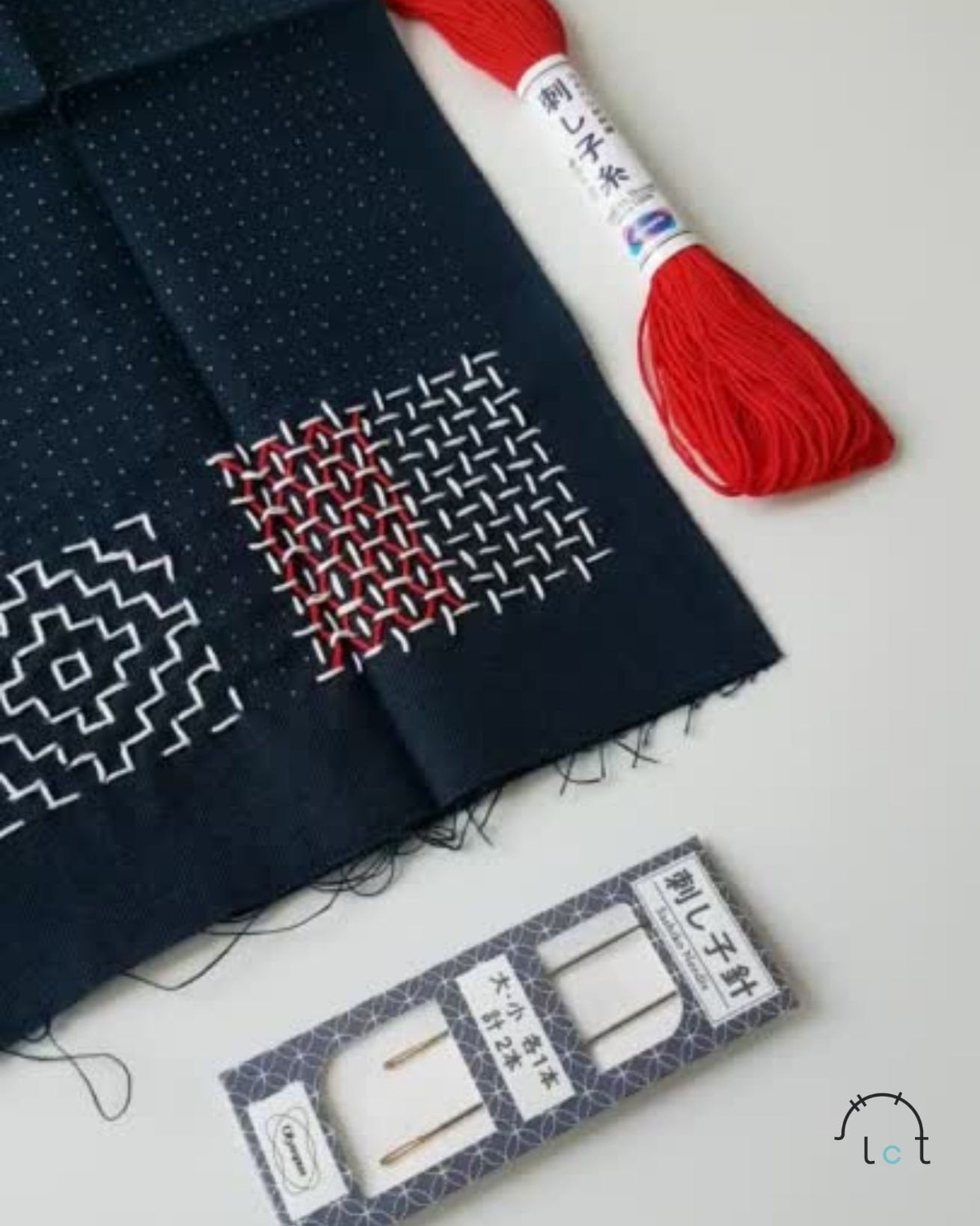 Sashiko Beginner Embroidery Kit With Sashiko Thread With Two Colors ...
