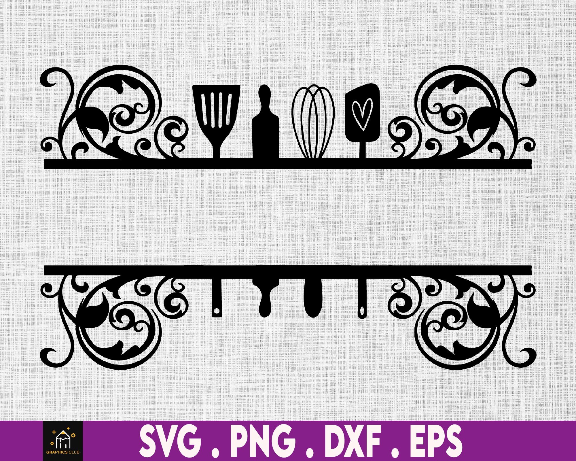 Kitchen Svg Kitchen Split Monogram Svg Monogram Svg - Etsy UK