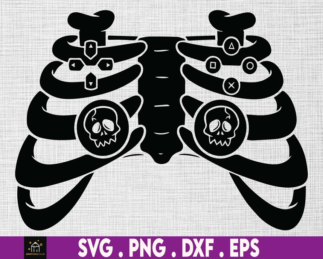 Halloween Skeleton Gaming Controllers Svg Png Haloween Gamer - Etsy