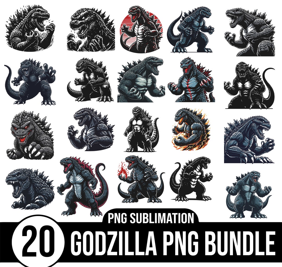 Godzilla PNG Bundle, Godzilla Sublimation, Godzilla Silhouette ...