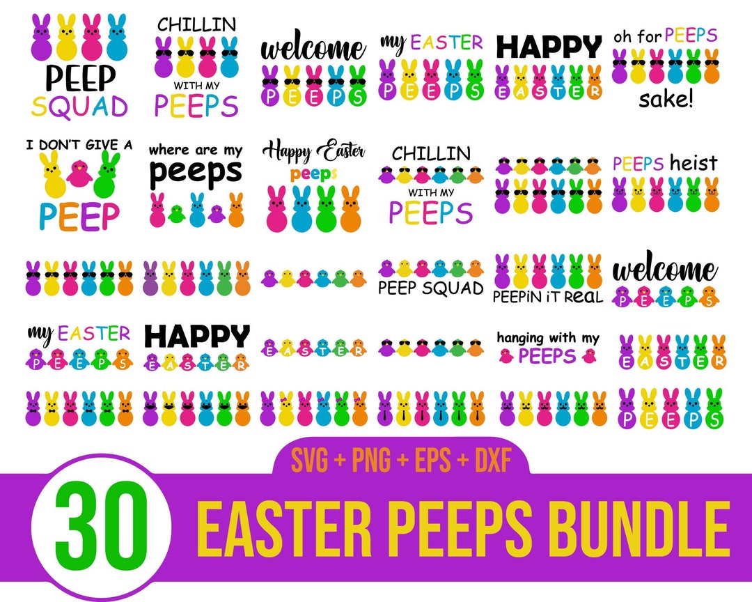 Easter Peeps Svg Bundle, Peeps svg, peeps svg files, Peeps PNG, Treats ...