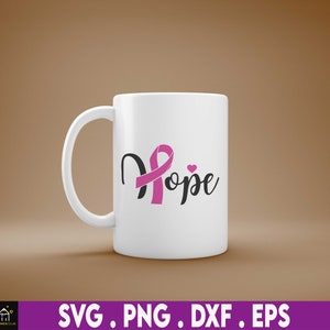 Hope Breast Cancer Awareness Svg Png Pink Ribbon Warrior - Etsy