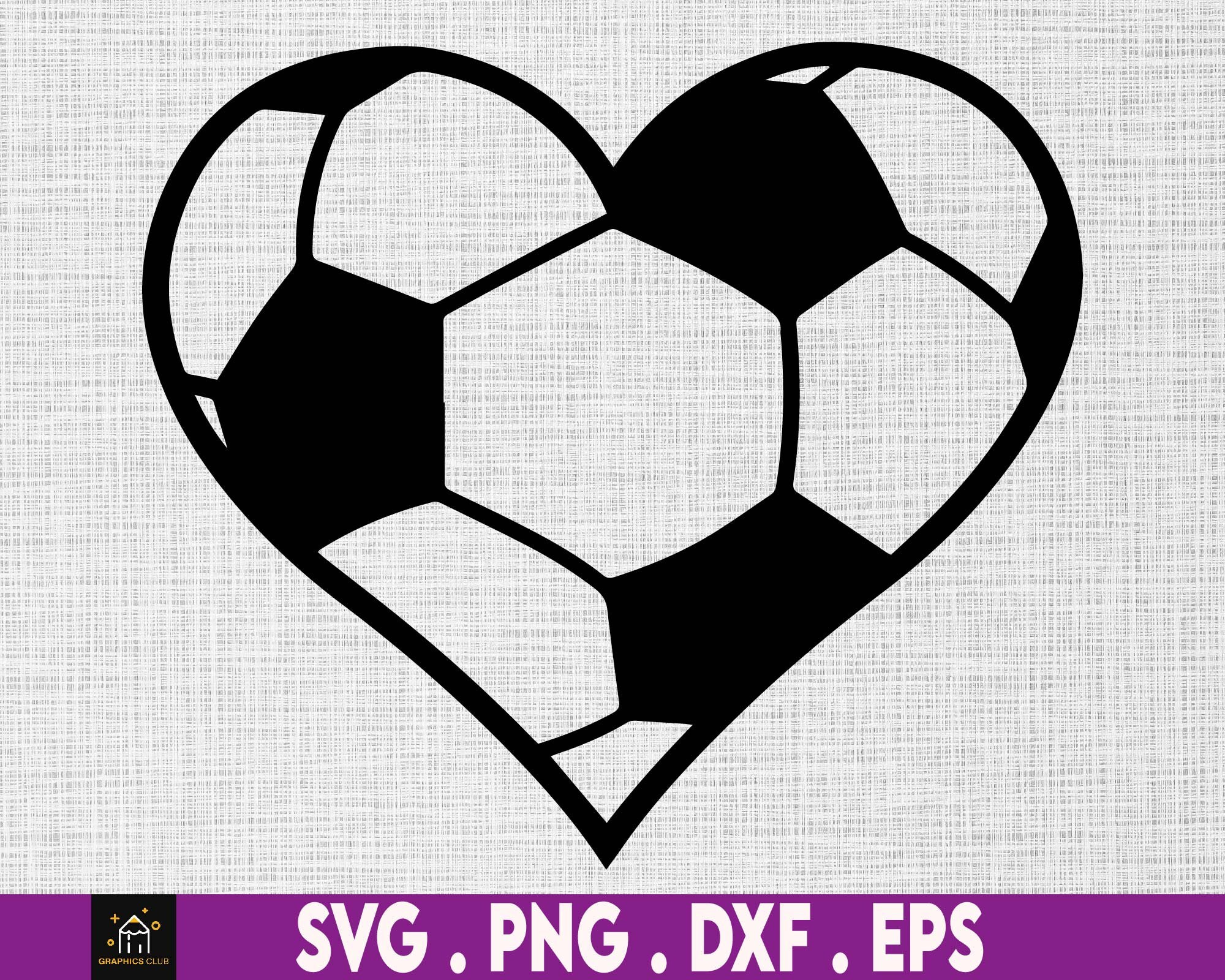 Soccer Ball Heart SVG, Soccer ball svg, Soccer ball Clipart, Soccer ...