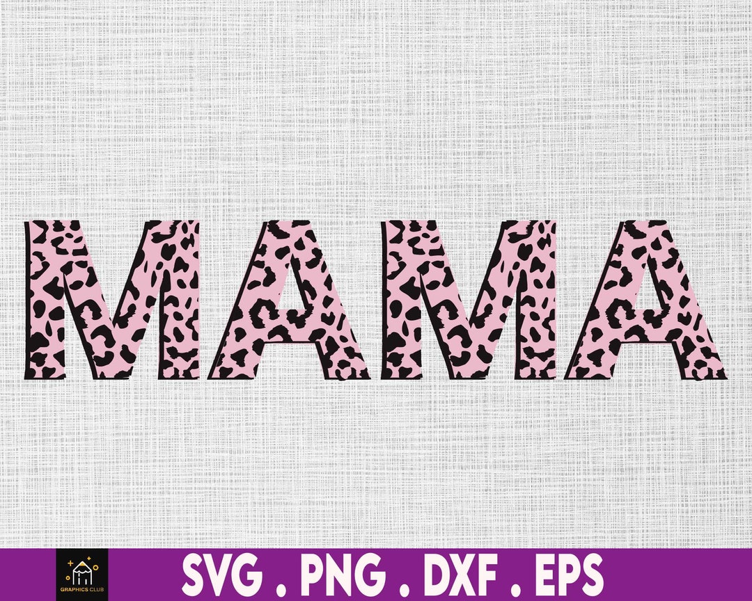 Mama Leopard Svg Clipart Boho Retro Pink Mom Quote Mom - Etsy