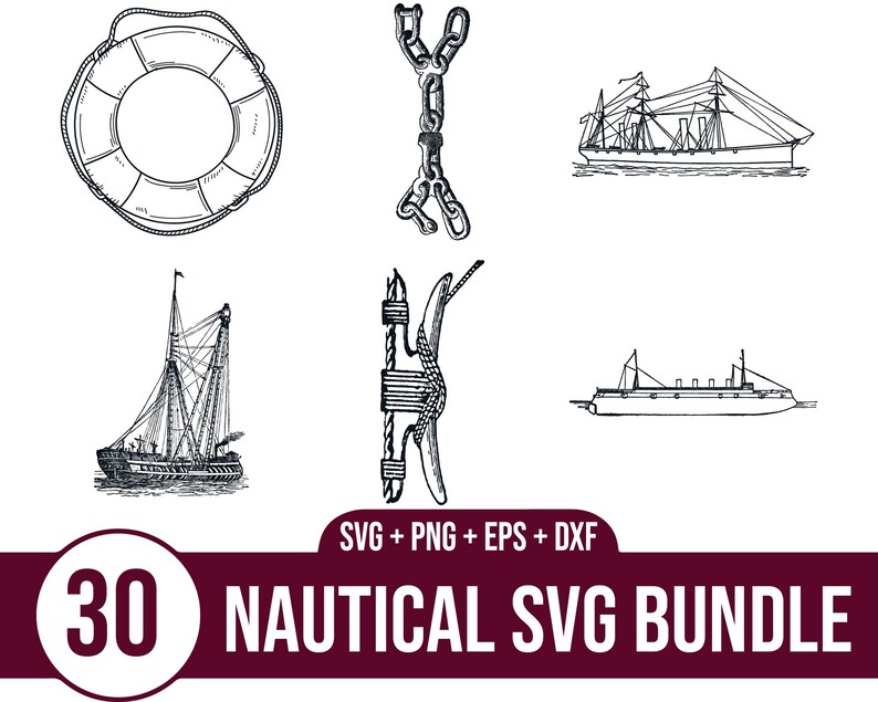 Nautical Svg Bundle Nautical Svg Beach Svg Boat Svg Anchor - Etsy