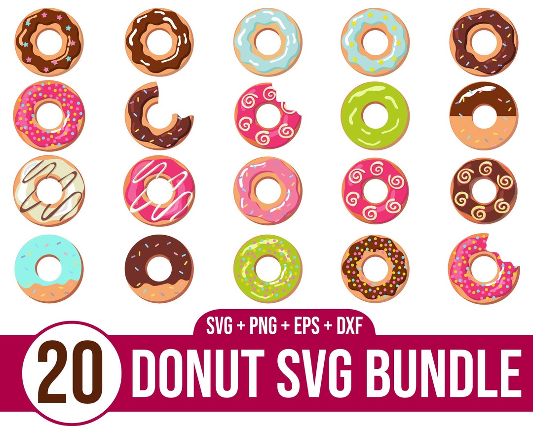 Donut SVG Bundle, Donut Png, Donut Clipart, Donut Cut Files, Sprinkle ...