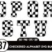 Checkered Alphabet and Numbers Svg Bundle, Checkered Letters, Racing ...