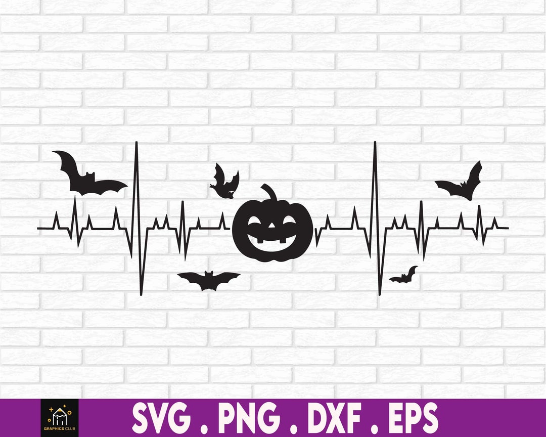 Halloween Heartbeat Svg, EKG, Cardiogram, Fall, Autumn, Pumpkin ...