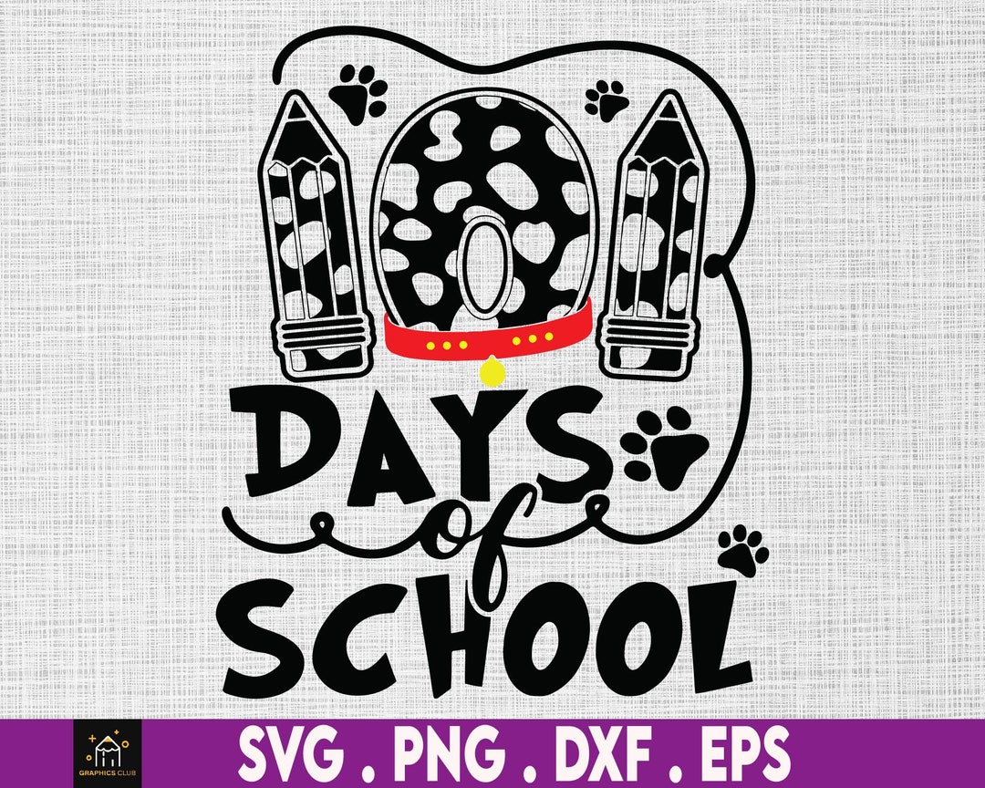 101 Days of School Dalmatian Dog Svg, 101 Days Smarter Svg, 101 Days of ...