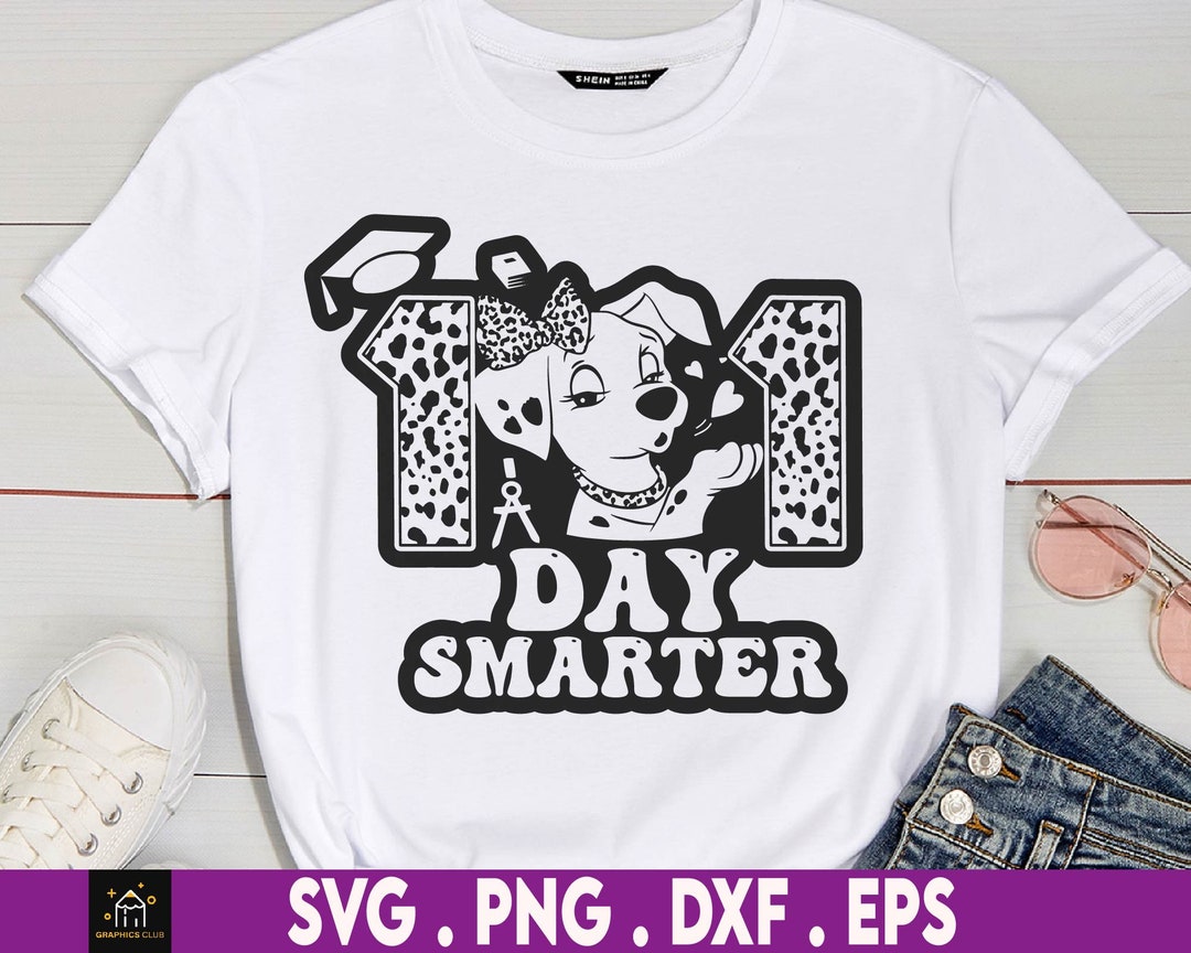 101 Days Smarter Dalmatian Dog Svg Png, 101 Days of School Png, 100 ...