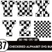 Checkered Alphabet and Numbers Svg Bundle, Checkered Letters, Racing ...