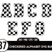 Checkered Alphabet and Numbers Svg Bundle, Checkered Letters, Racing ...