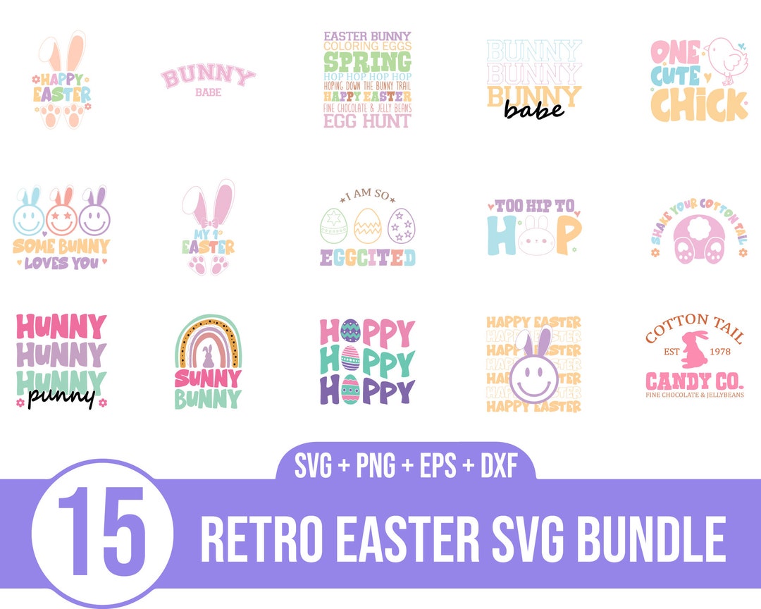 Pâques SVG Bundle, Pâques png Bundle, svg de Pâques, Joyeuses Pâques ...