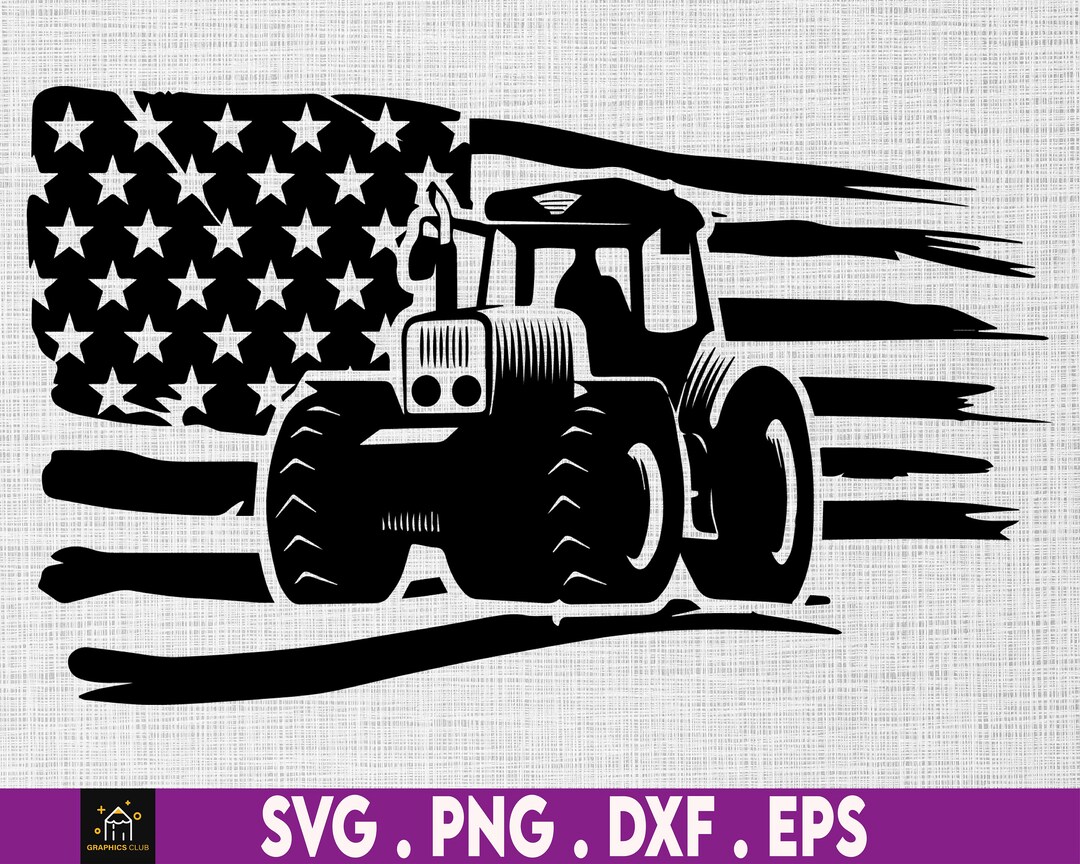 US Farm Tractor Svg, Us Tractor Svg, Farm Tractor Png, Tractor Clipart ...