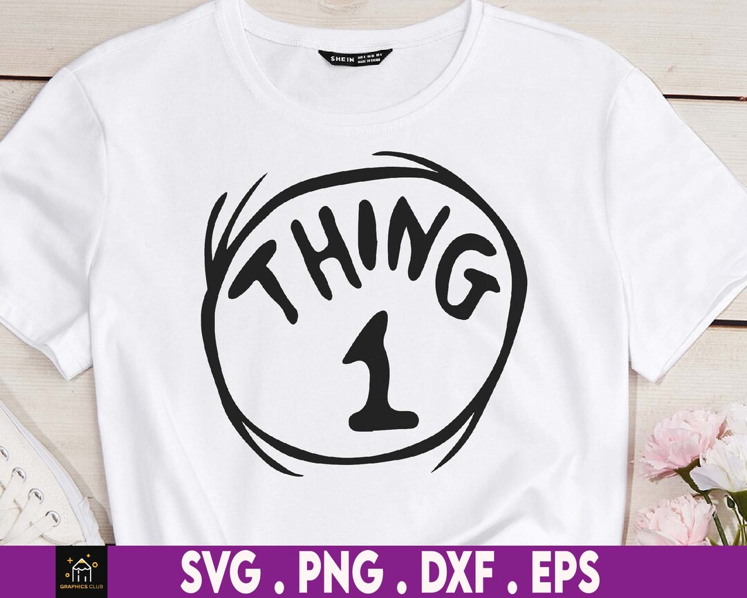 Thing 1 Emblem RED Svg, Read Across America Svg, Motivational Svg, Cute ...