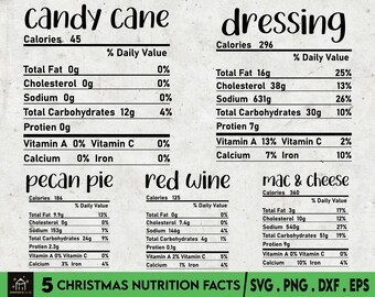 Candy Cane Nutrition Svg - Etsy