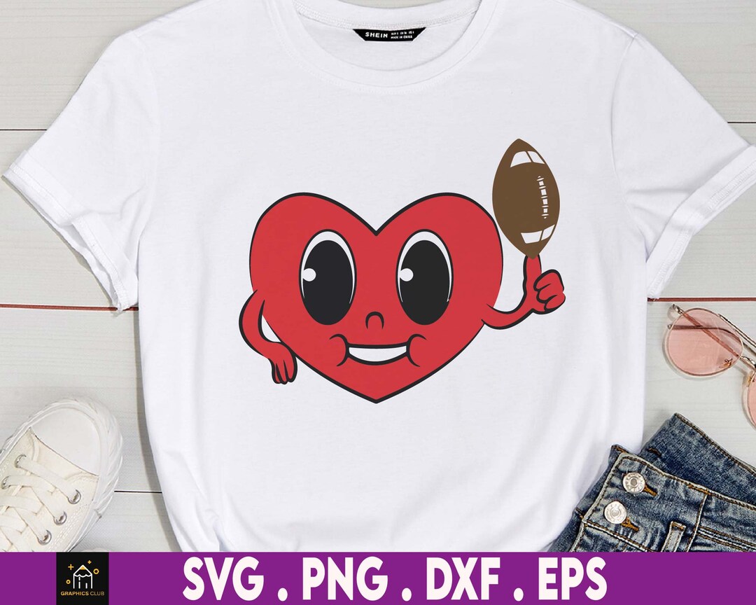 Heart American Football Valentines Day Svg, Happy Valentine's Day ...