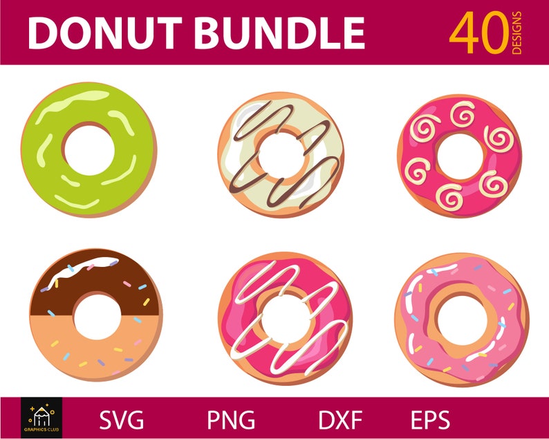 Donut SVG Bundle Donut Png Donut Clipart Sprinkle Donuts - Etsy
