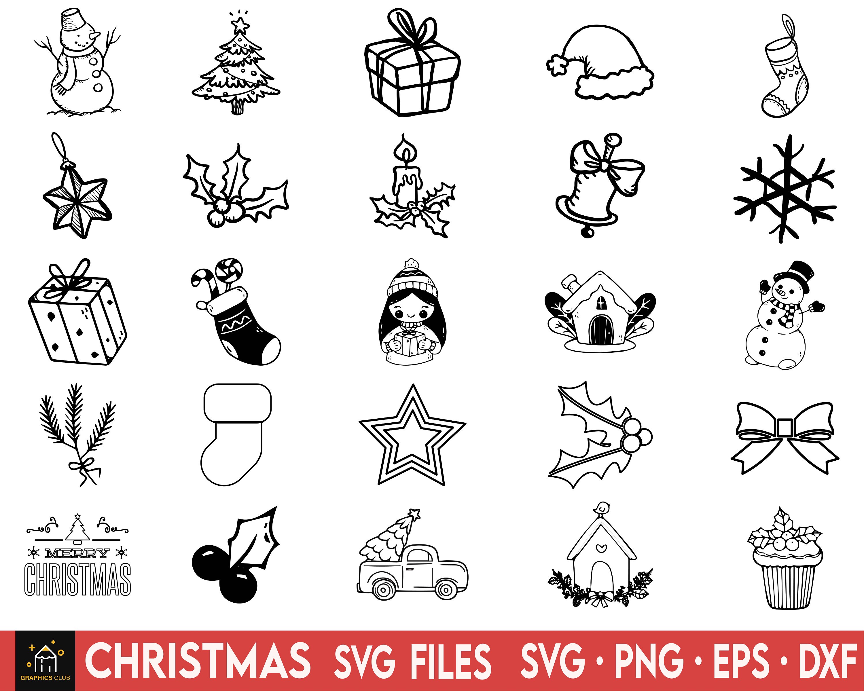 CHRISTMAS SVG Bundle CHRISTMAS Clipart Christmas Svg Files - Etsy