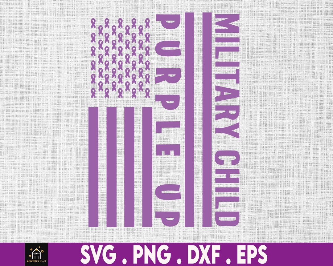 American Flag Military Child Svg, Military Child Purple up Svg ...