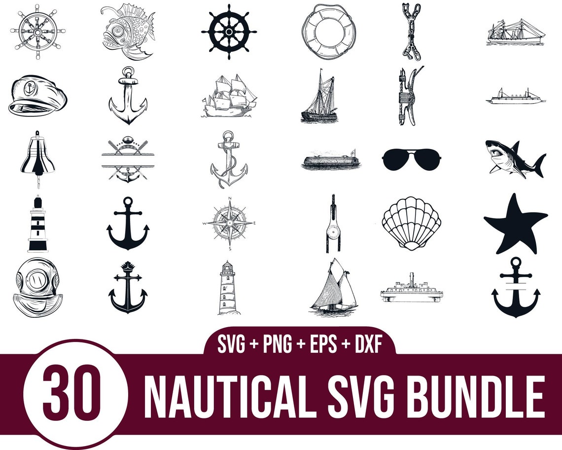 Nautical Svg Bundle Nautical Svg Beach Svg Boat Svg Anchor - Etsy