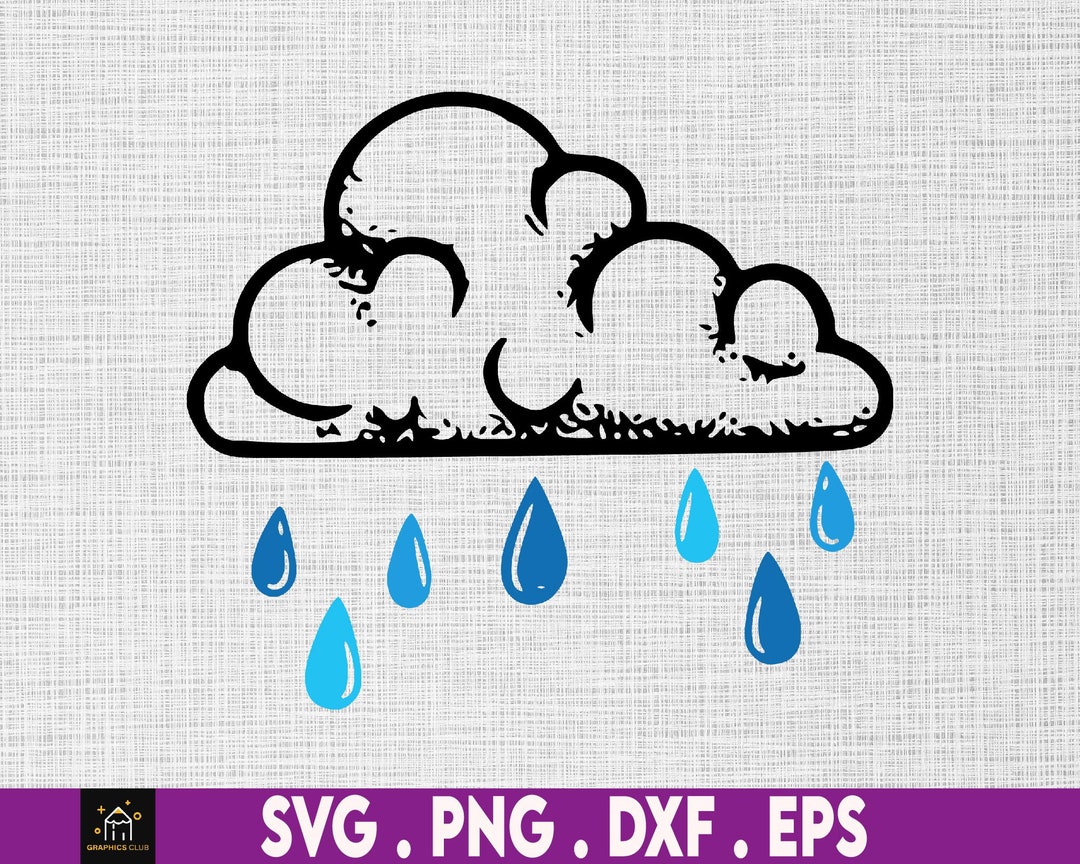 Rain Cloud Svg, Instant Digital Download Files Included - Etsy
