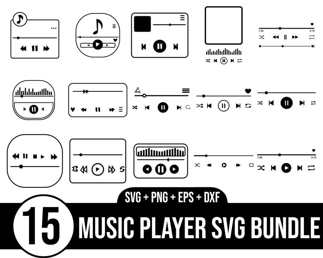 Buy Music Player Svg Bundle, Music Player Svg, Audio Control Svg, Audio ...