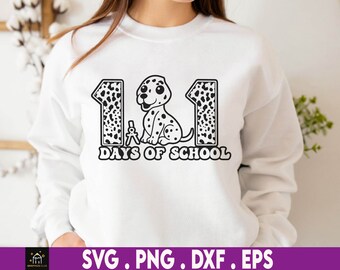 101 Days of School Dalmatian Dog Svg, 101 Days Smarter Svg, 101 Days of ...