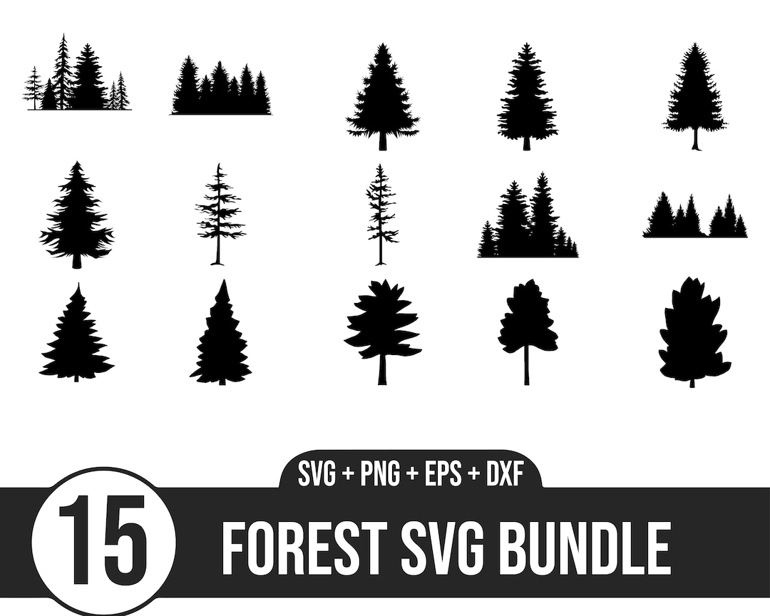 Forest Svg Bundle, Tree Svg, Pine Tree Svg, Christmas Tree Svg, Woods ...
