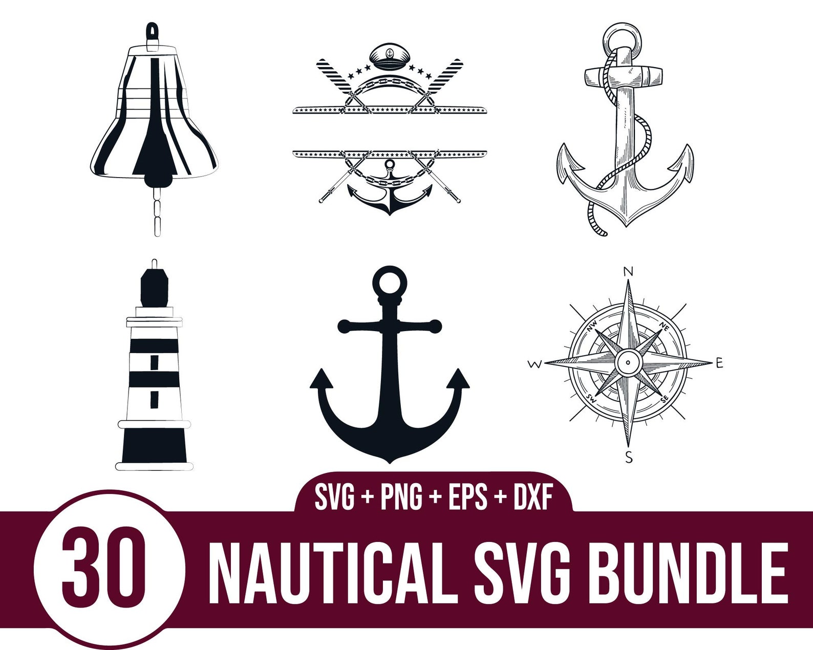Nautical Svg Bundle Nautical Svg Beach Svg Boat Svg Anchor - Etsy