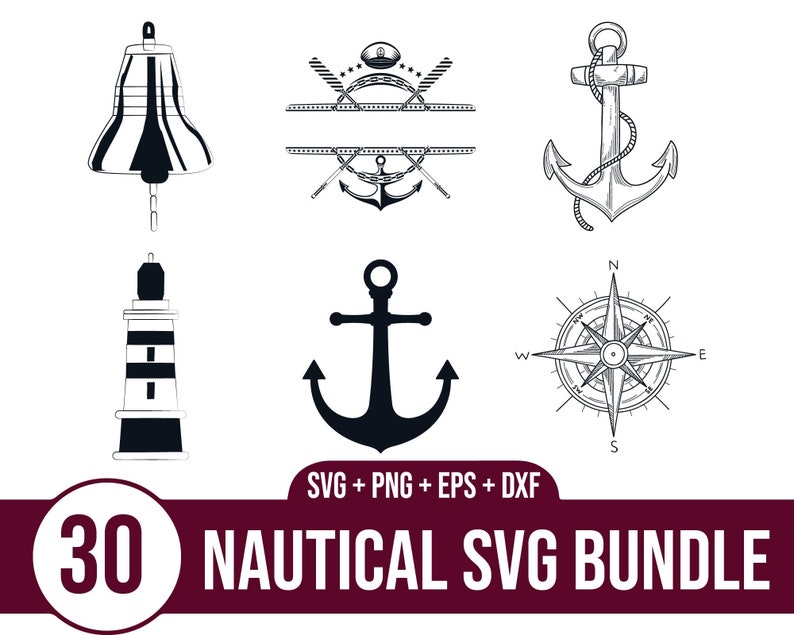 Nautical Svg Bundle Nautical Svg Beach Svg Boat Svg Anchor - Etsy